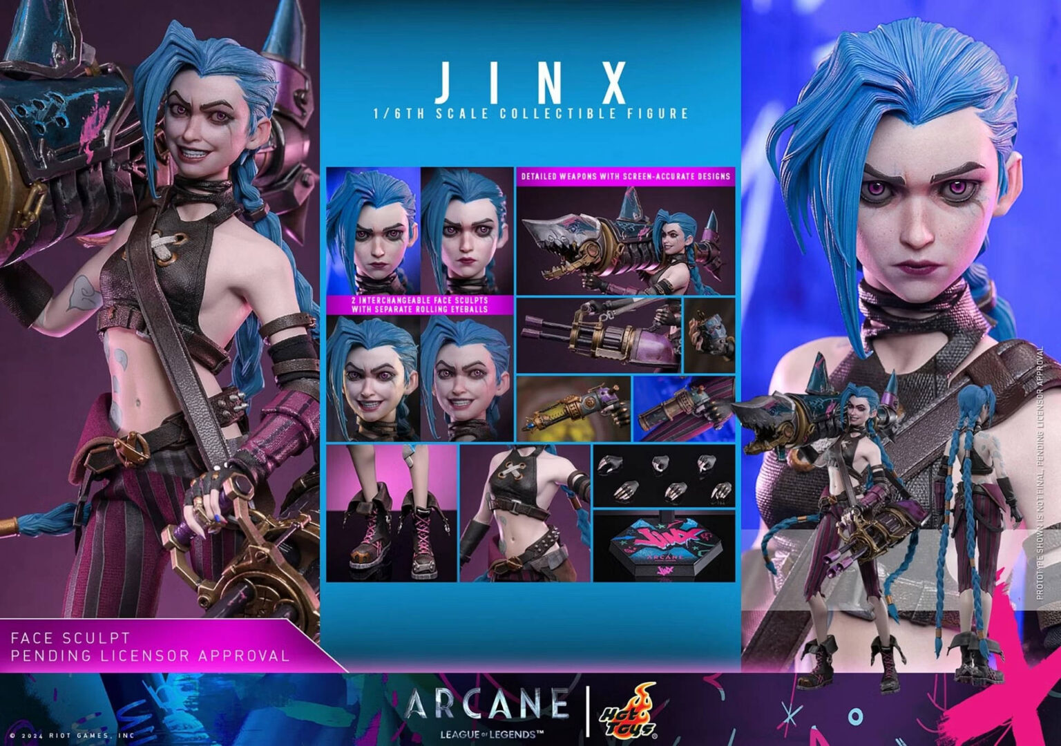 Hot Toys revela Jinx de Arcane: League of Legends